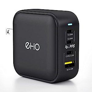 USB C Wall Charger, 100W PD 3.0 PPS 4-Port GaN III Fast Charger Type C Charging Station Foldable Power Adapter Travel Charger Block Compatible w/MacBook, Laptop, iPad, iPhone, Samsung and More-Black