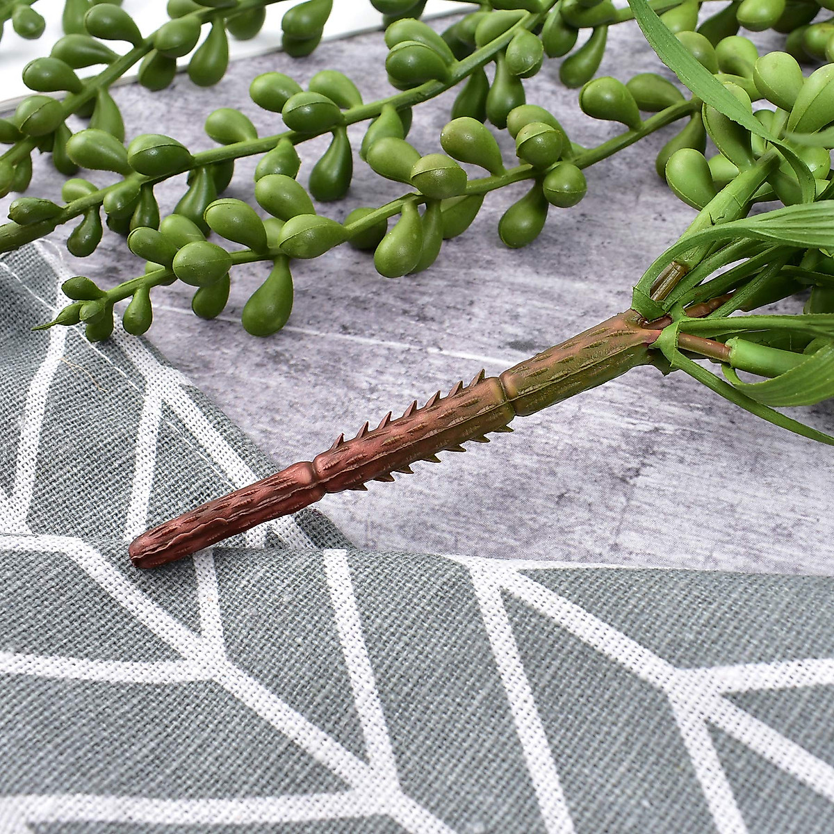 HUIANER Artificial Succulent Plants, 13.4" and 28.7" Fake Hanging String of Pearls Simulation Greenery Plants for Wall Home Kitchen Office Garden Wedding Decor, Pack of 2