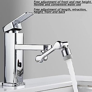 1080° Rotating Faucet Extender for kitchen faucet extension with 2 Water Outlet Modes, Universal Swivel Faucet Attachment, Multifunctional Splash Filter Robotic Arm Splash Filter Faucet Dual mode
