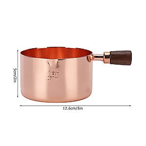 Small Saucepan with Pour Spout, 2PCS 5in Nonstick Sauce Pan with Wood Handle Stainless Steel Saucepan Pot Mini Saucepan Sauce Pot Milk Pot Soup Pan Tea Pan Induction Saucepan Small Pot for Home