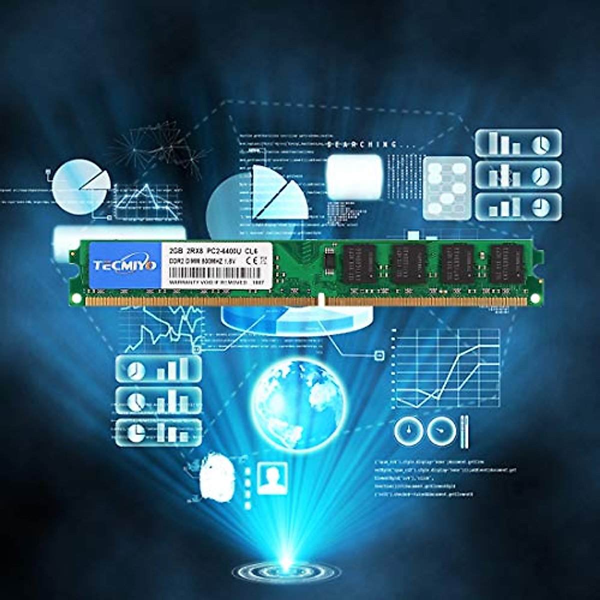 TECMIYO DDR2 Ram 8GB Kit (4X2GB) Desktop Ram DDR2 800 PC2-6400U Dimm PC2 2GB CL6 1.8V 240 Pin Non-ECC Unbuffered Desktop Memory Ram Modules