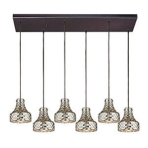 ELK Lighting 46023/6RC Danica Collection 6 Light Chandelier, 6 x 9 x 30", Oil-Rubbed Bronze