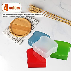 GothaBach 4 Pcs Toast Shape Sandwich Box, Toast Fresh-keeping Container, Food Storage Sandwich Containers for Lunch Prep(4 Colors)