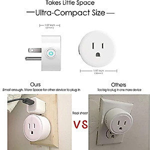 WiFi Smart Plug for Alexa,Eessley Mini Wireless Mini Remote Control Outlet with Timing Function,Compatible with Amazon Alexa Google Home,Echo Dot and IFTTT, No Hub Required Smart Socket - 4 Packs