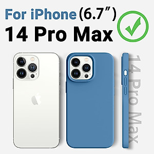AOTESIER Shockproof Designed for iPhone 14 Pro Max Case, [Food Grade Silicone] [Military Drop Protection] with Anti-Scratch Lining Protective Phone Case for 14 ProMax, 6.7 inch, Azure Blue