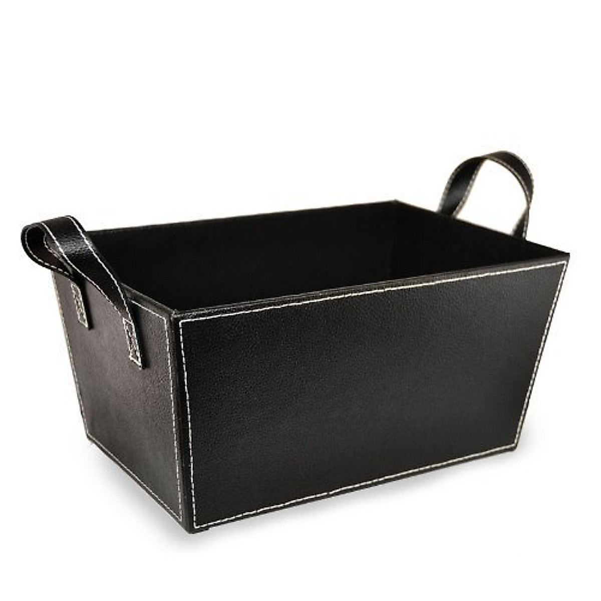 The Lucky Clover Trading Faux Leather Handles, Medium Basket, Black