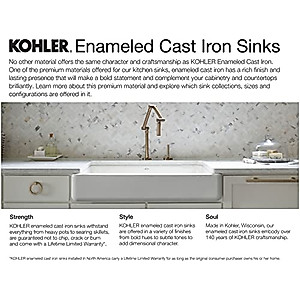 KOHLER K-6589-U-0 Northland Undercounter Entertainment Sink, White
