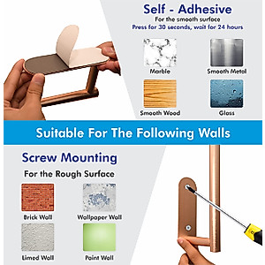 Paper Towel Holder for Kitchen - Drilling Free Wall Mount Paper Towel Holder, Aluminium Paper Towel Rack with Adhesive and Screws, Adhesive Paper Towel Holder Under Cabinet.