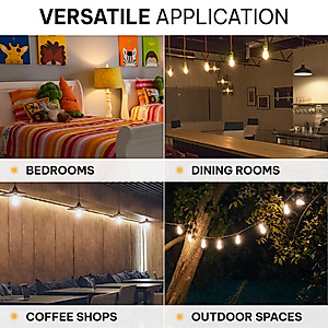 HUDSON BULB CO. Vintage Edison LED Light Bulbs 6W (6 Pack), Soft White, Non-Dimmable, E26/E27 Base, ST58 Style, 60 Watt Equivalent