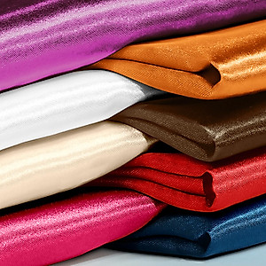 Entisn Red Satin Fabric by The Yard, Silky Fabric 60 Inch Charmeuse Satin Fabric, Soft Cloth Fabric for Wedding Decor, DIY Crafts, Napkins, Bridal Dress, Sewing(1 Yard)