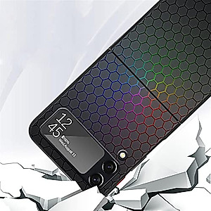 HANASE Black Carbon Fiber Phone Case for Samsung Galaxy Z Flip 3 5G Z Flip 4 ZFlip3 ZFlip zflip Flip4 ZFlip4,Z5,for Z Flip 3 5G