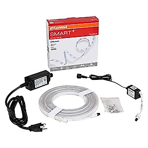 Sylvania Smart 16.4 ft Bluetooth Mesh LED Flex Light Strip Outdoor Starter Kit for Alexa / Google / Apple HomeKit, RGBTW Full Color, Dimmable, Accessories Included, Outdoor Rated - 1 Pack (75777)
