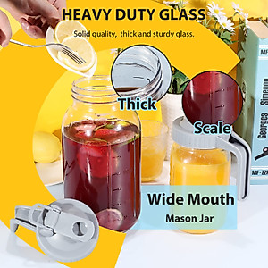 Glyntrof Breast Milk Pitcher, 32 oz Heavy Duty Glass Mason Jar with Pour Spout Lid, Breastmilk Jug for Iced Drinks, Cold Beverage or Juice Storage Container in Fridge