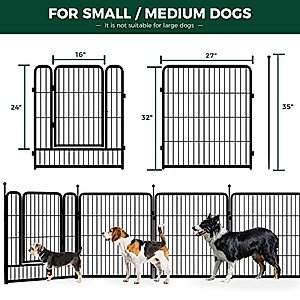 FXW Rollick Dog Playpen Designed for Camping, Yard, 32" Height for Small/Medium Dogs, 8 Panels
