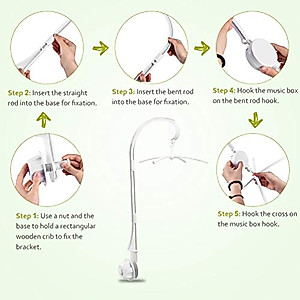 AGPtek Baby Crib Mobile Bed Bell Holder Music Box Holder Arm Bracket Baby Bed Stent Set (Nut Screw) ¨C 2 Sizes for Optional (34.6")