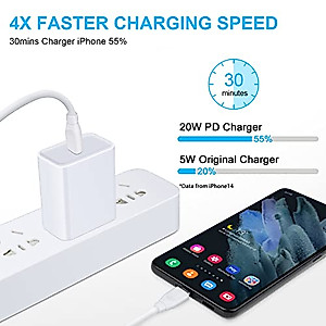 USB C Fast Charger Head for iPhone 14 Pro, 20W USB C Power Adapter Fast Charging Block Brick Cube Box for iPhone 14 Pro Max/13/12/11/Pro/Max/Mini/SE/XS, Samsung Galaxy S23 S22 S21 S20, Pixel 7 Pro 6a