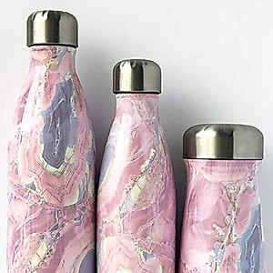 S'well Stainless Steel Traveler - 16 Fl Oz - Geode Rose - Triple-Layered Vacuum-Insulated Travel Mug Keeps Coffee, Tea and Drinks Cold for 24 Hours and Hot for 12 - BPA-Free Water Bottle