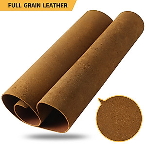 RingSun Bourbon Brown 12''X12'' Leather Sheets for Leather Crafts (2mm), Full Grain Leather Tooling Leather