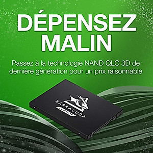 Seagate Barracuda Q1 SSD 480 GB Internal Solid State Drive – 2.5 Inch SATA 6 Gb/s for PC Laptop Upgrade 3D QLC NAND (ZA480CV1A001), Black