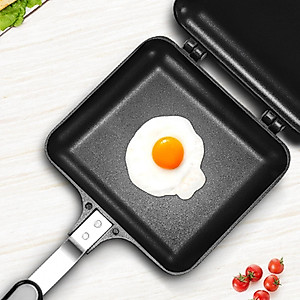 Double Sided Grill Pan Frying Pan Grilled Cheese Maker Sandwich Panini Maker Fry Pan Non-Stick Double Grill Pan Aluminum Frying Pan For Breakfast Toast Panini Waffle Barbecue Home Outdoor