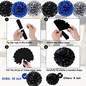 13th Birthday Decorations for Boys Girls, Blue Official 13th Teenager Banner Party Decorations, Happy Thirteen Birthday Decor Double-Sided Card Pompoms Hanging Swirl for 13 Years Teenagers Gifts 48pcs