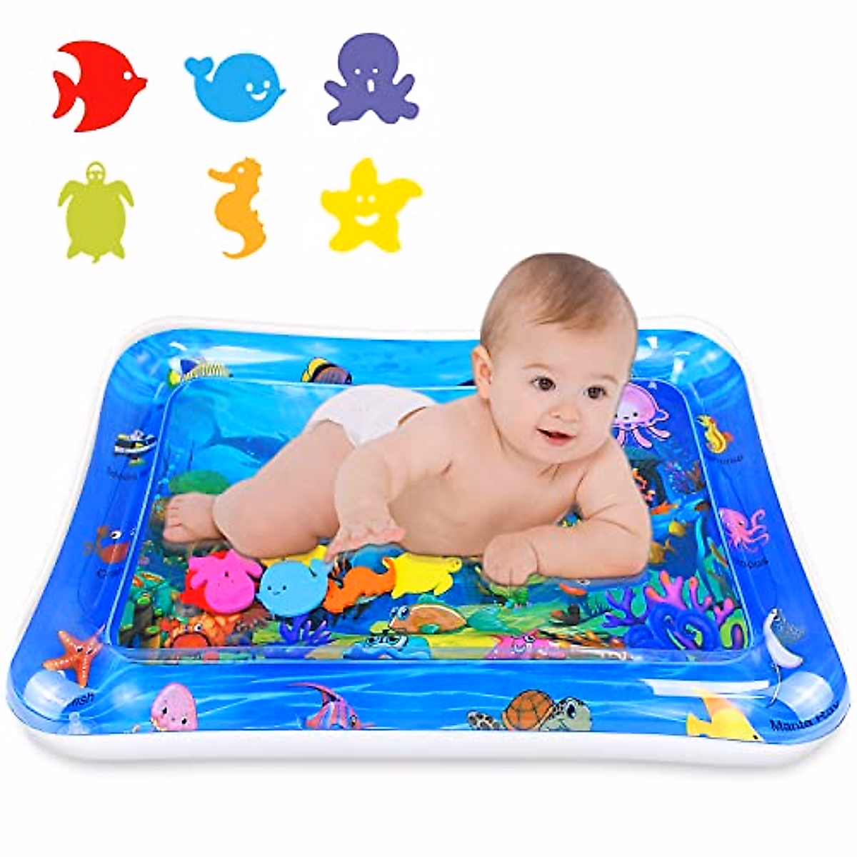 Water Mat for Babies Inflatable Tummy Time Mat Sensory Play Mat for Infants Toddlers Newborn Boys Girls, Gifts for 3 6 9 Months BPA Free