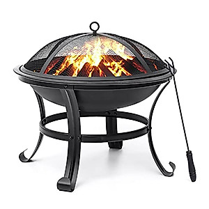 22inch BBQ Grill Outdoor Wood Burning Fire Pit Stove Garden Patio Wood Log Barbecue Grill Cooking Tools Outdoor Camping