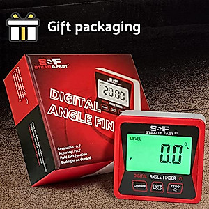 S&F STEAD & FAST Digital Angle Finder Gauge Magnetic Protractor Inclinometer Table Saw Angle Gauge Level Cube with Magnetic Base for Woodworking, Carpentry, Construction