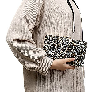 Elegant Sparkling Glitter Evening Clutch Bags Bling Evening Handbag Purses For Wedding Prom Bride (Purple) One Size