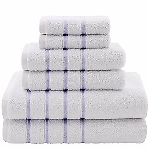 Dorlion Towels 6 Piece White Towel Set, 100% Turkish Cotton Soft Hotel Towels, Quick Dry Turkish Towel Set for Bathroom, Lilac