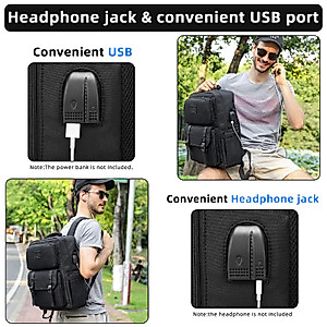 Laptop Backpack Women Men College Backpacks Bookbag Vintage Backpack Book Bag Fashion Back Pack Anti Theft Travel Backpacks with Charging Port fit 15.6 Inch Laptop Black