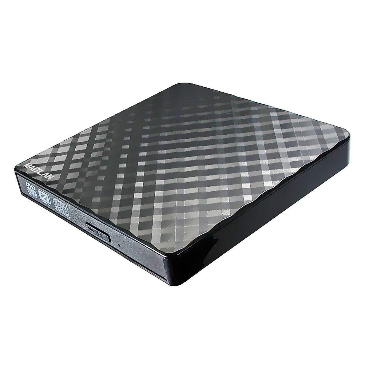 Pop-Up Portable USB 3.0 External DVD CD Burner Optical Drive for Windows 10 7 8 Mac Laptop Notebook PC Desktop Computer, Dual Layer 8X DVD+R/RW RAM DL 24X CD-R Writer Player, Black Plaid Pattern