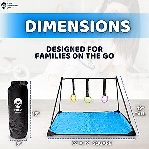 Portable Baby Play Mat for Travel and Outdoor Adventures, Easily Packs Into Stuff Sack, Packable Activity Gym and Tummy Time Mat, Lay and Play Adventure Mat