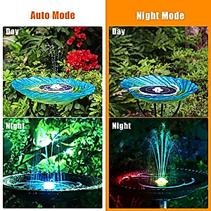 AISITIN 3.5W LED Solar Bird Bath Fountains Upgraded, Solar Fountain with 8 Nozzles, 3000 Battery & 3 Brackets, Floating Solar Powered Water Pump for Garden, Pond, Bird Bath and Pool