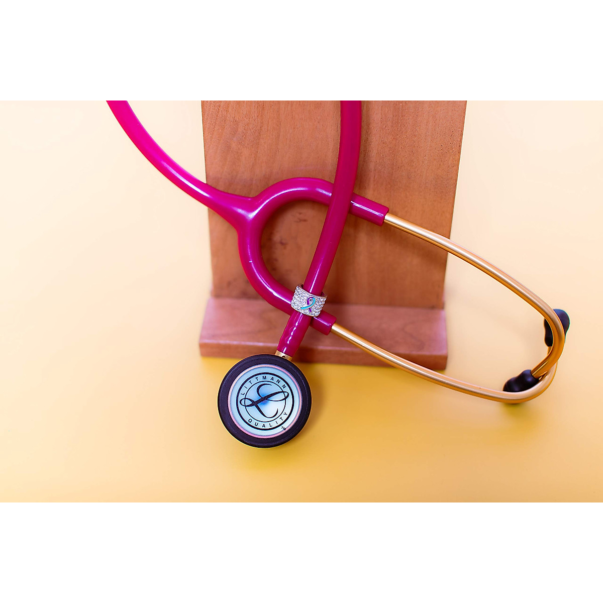 charMED Custom Stethoscope Charms - Set of 2 Charms (Cheetah and Iridescent Rainbow Gem) - Gifts for Nurses, Doctors, Veterinarians, Technicians, Surgeons & Healthcare Professionals - 0.5" Ring Charm