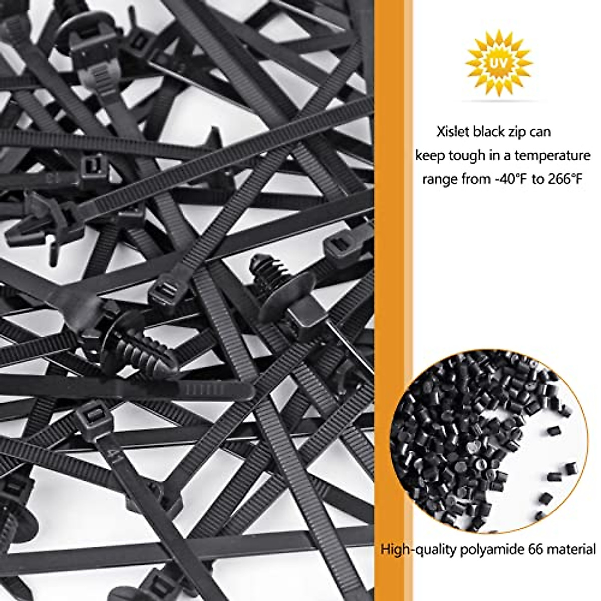 Xislet Universal Push Mount Cable Zip Tie Compatible with Cars Boat Trailer Polaris UTV Side By Side Jeep Wrangler Nylon Self Locking Cable Strap for Engine Bay Wire Harness Restraint Ties- 120 Pcs