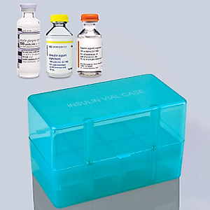 Healvaluefit 8-Holes Medication Vial Storage Box for Fridge, Insulin Vial Holder Organizer Case Fits Various 5ml-15ml Injectable Medicines Vials - Green