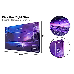 Biouai Playmat for MTG Magic The Gathering - Stitched Play Mat with Tube Case for MTG Card Game Playing(Starry Zones)