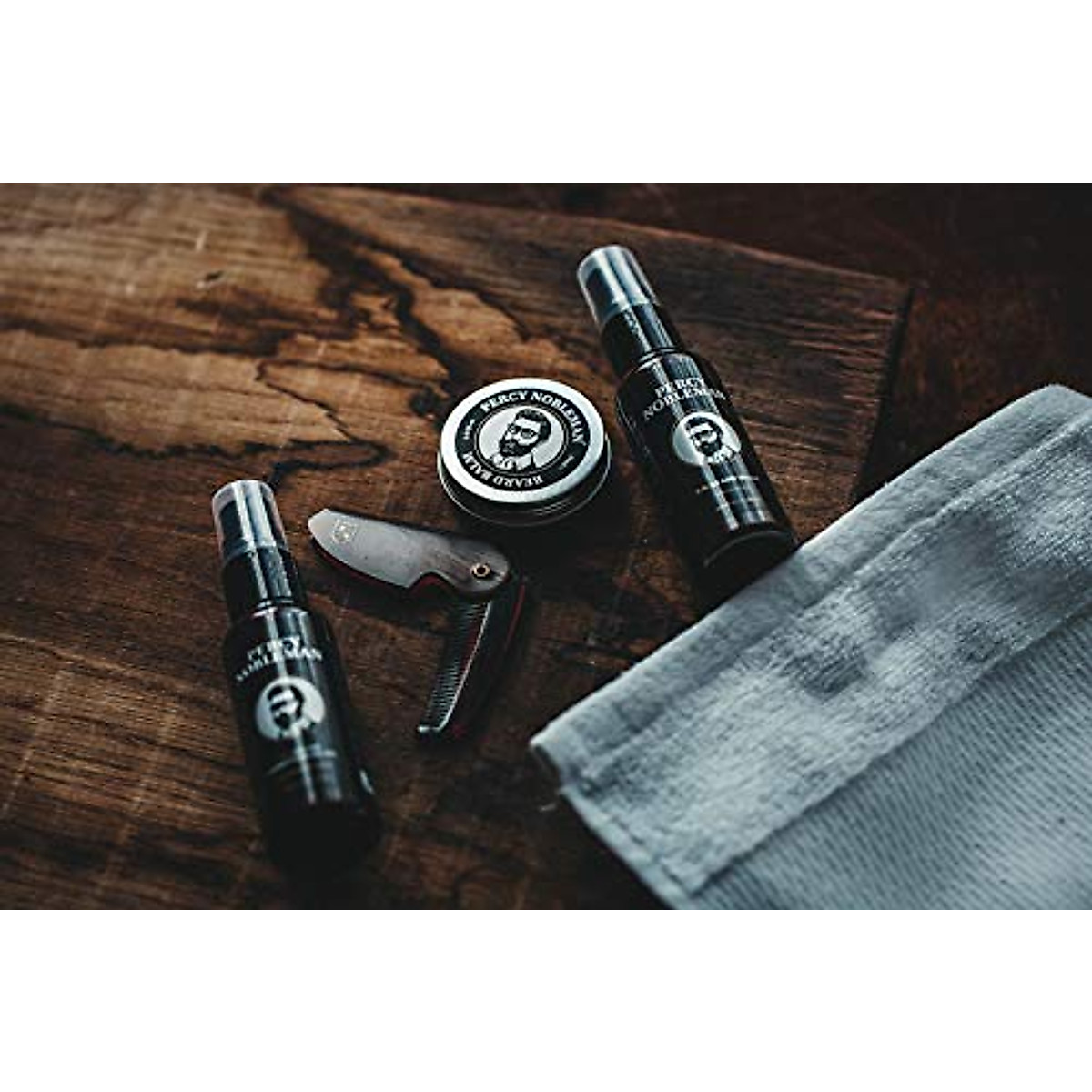 Percy Nobleman Beard Grooming Kit. Signature Scented Beard Oil 50ml. Beard Wash 50ml. Beard Balm 20ml. Beard Comb.