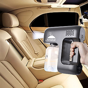 Lnvnoaua Disinfectant Fogger Machine Sanitizer Atomizer Cordless Electric Nano Spray Gun ULV Blue Ray Steam Mist Disinfection Gun for Home/Office/Car/Gym/Salon/School/Hospital/High-Contact Item Etc.