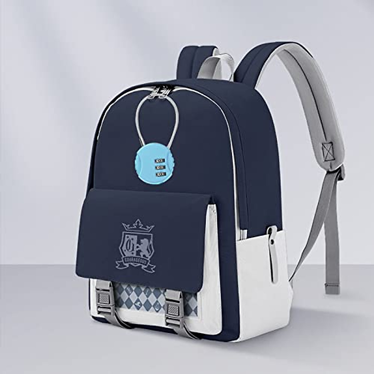 4 Pcs Combination Lock, 3 Digit Combination Padlock Code Lock with Wire Rope Outdoor Waterproof Padlock for Backpack Suitcase Door Sports Locker (Black, Red, Blue, Silver)