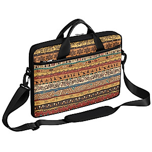 Ethnic Symbol Laptop Computer Bag Waterproof Shoulder Messenger Bag 13-15 inch Durable Laptop Tote Bag with Shoulder Strap Handle Lightweight Crossbody Briefcase