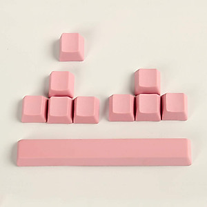 HFSECURITY WASD ESC Blank PBT Keycaps for Cherry Mx Switch Mechanical Gaming Keyboard OEM Profile Red Yellow Pink Blue Grey Black Key Caps (Pink)