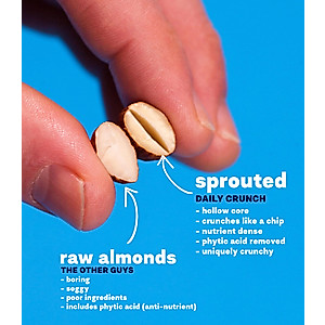 Daily Crunch Sprouted Almonds, 1.5 Ounce Mini, On-The-Go Bags (Variety Pack, 5 Pack) Contains: Original Sprouted, Cherry Berry, Golden Goodness, Cacao and Sea Salt, Coffee Coconut