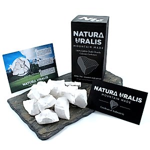 Natura Uralis Premium Belgorod Chalk Chunks | 7 oz of White Chalk Chunks - Amazing Crunch, Satisfying Earthy, Velvety and Firm Texture, ASMR Sensation, Natural Calcium Carbonate