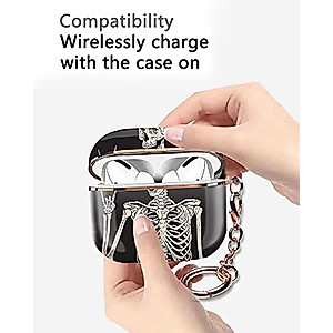 Txocouk for Airpods Pro Case Protective Shockproof Hard Cover with Keychain Cute AirPods Case Cover,airpods case for Girls and Women and Men （Skull Human Skeleton）