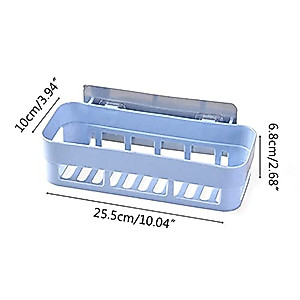 Self-Adhesive Bathroom Plastic Basket Punch Free Wall Mounted Kitchen Drain Box Shelf Toilet Storage Rack Organizer Adhesive Bathroom Plastic Basket