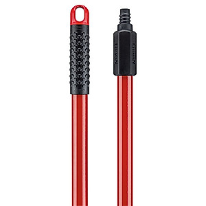 Libman Commercial 601 Steel Handle, Nylon Standard Thread, 60" Long x 1" Thick, Red (Pack of 6)