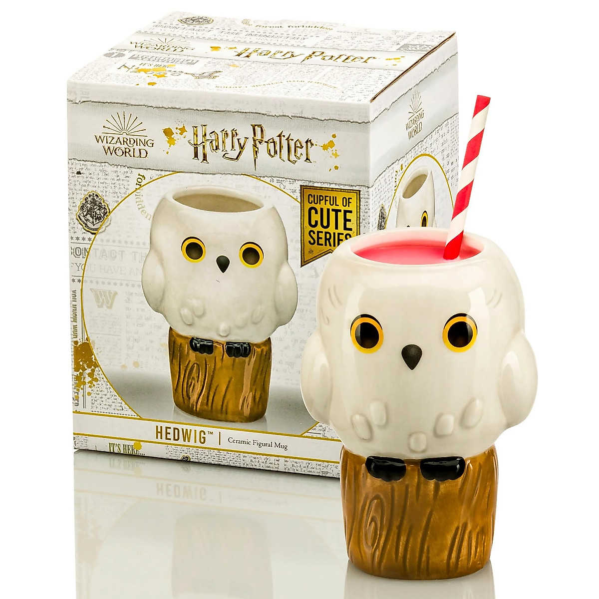 Harry Potter Hedwig Owl Coffee Mug, 16 Oz -Kawaii Figure Goblet Cup Design by Jerrod Maruyama - Ceramic - Great Gift for Kids & Adults