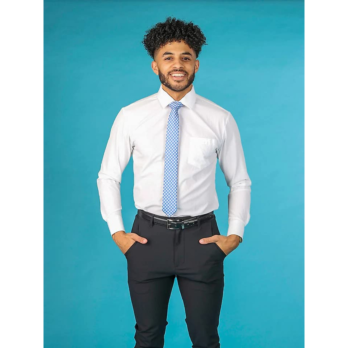 &COLLAR Slim Fit Long Sleeve Performance Men's Dress Shirt White XL